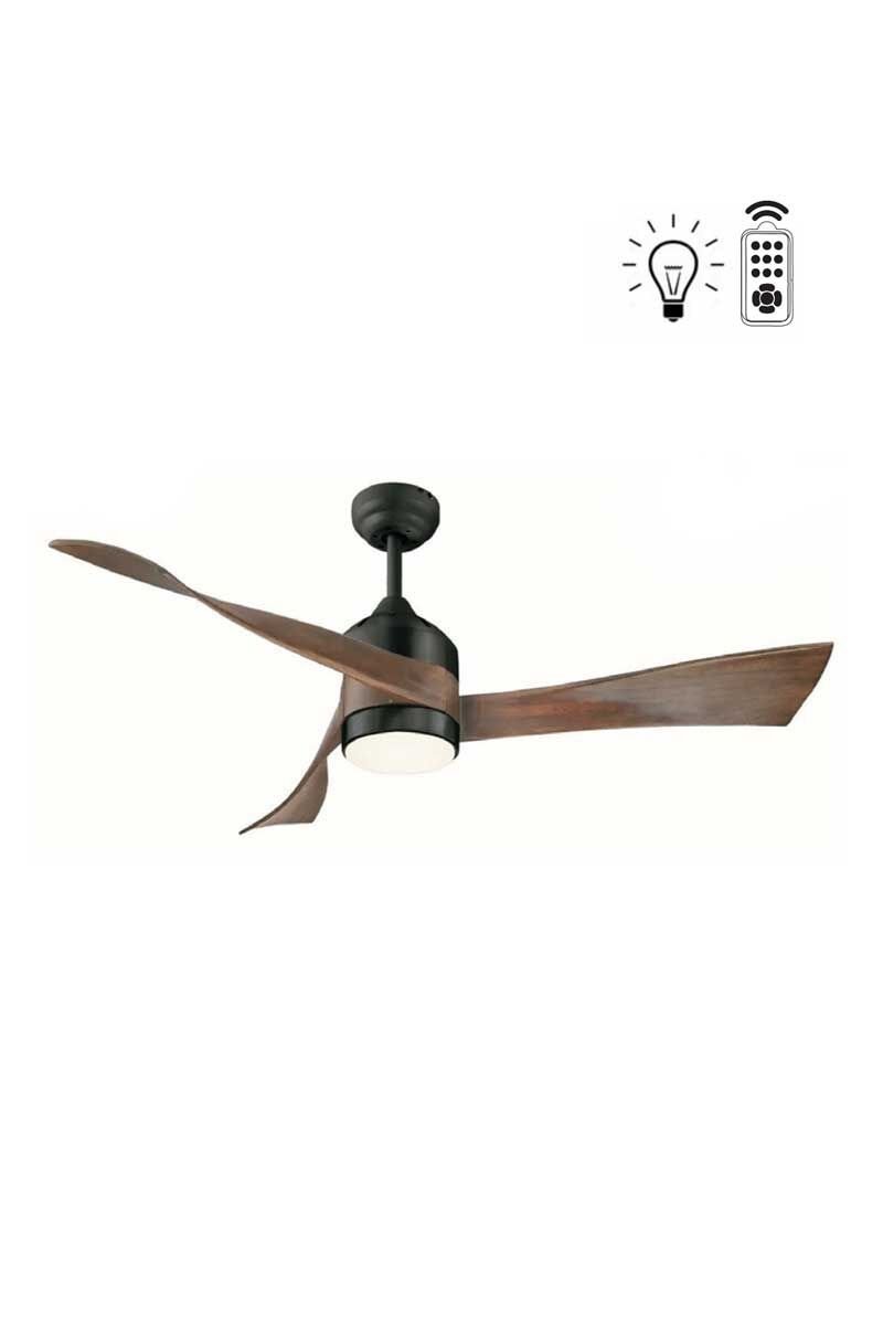 Taflan D52091 | U.K. Lambalı Tavan Vantilatörü | Mat Siyah